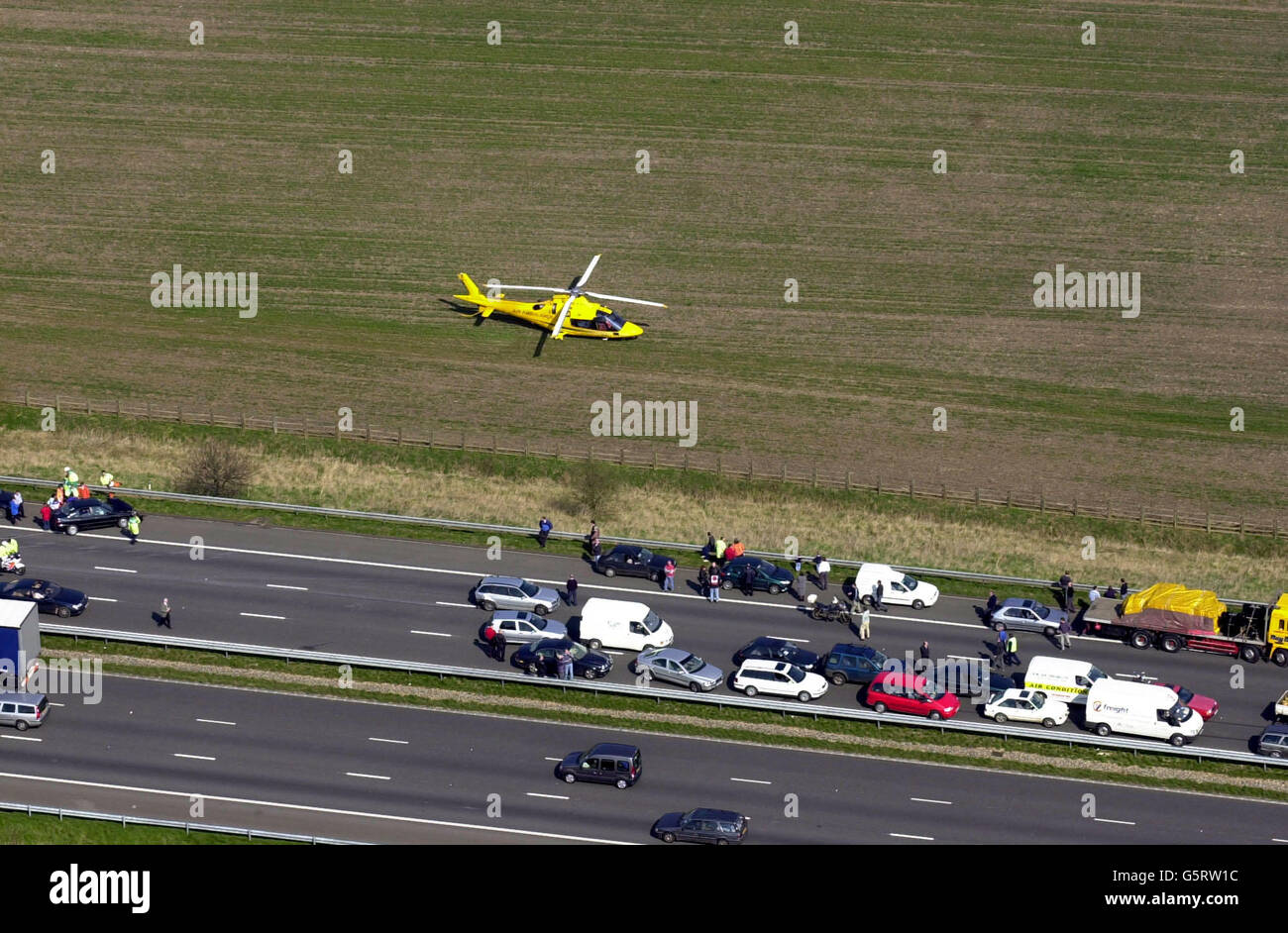 Motorway m40 crash accident hi-res stock photography and images - Alamy