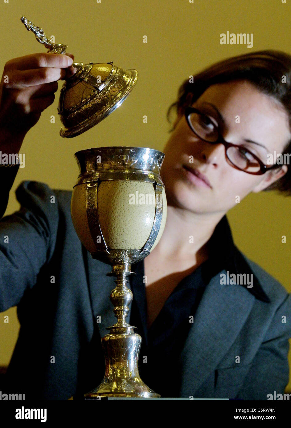 Scawby Hall Ostrich Egg Cup Stock Photo - Alamy