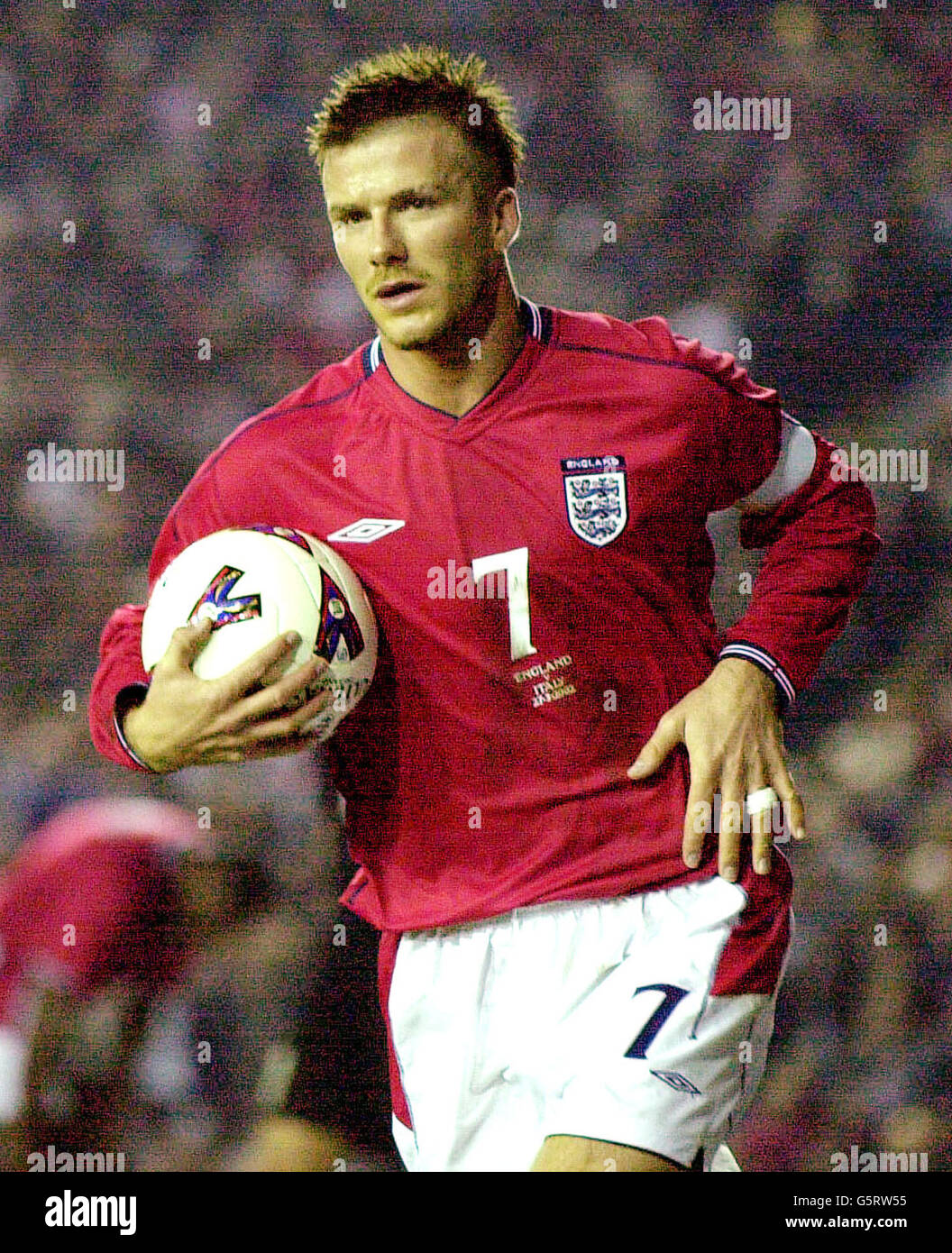 England's captain David Beckham during the international friendly calsh ...