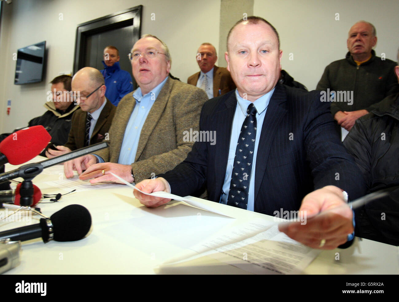 Church Leader Gary Mason (right)with Rev Mervyn Gibson (second right ...
