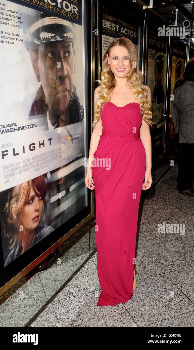 Zoe Salmon arriving for the UK premiere of Flight at the Empire Cinema ...