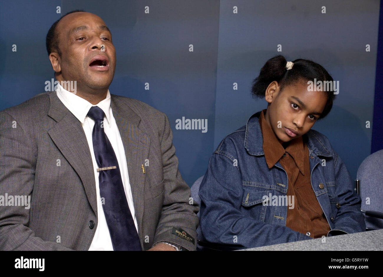 Sasha Johnson, aged 11, with her grandfather Gilbert Johnson at West ...