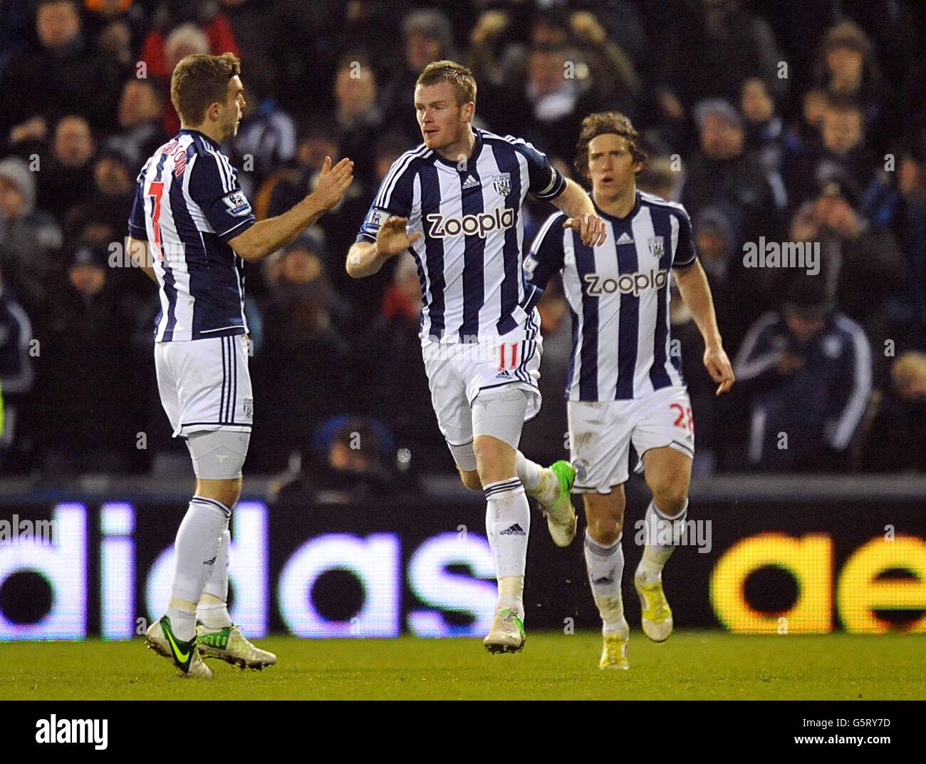 West bromwich albions chris brunt celebrates scoring his sides goal hi ...