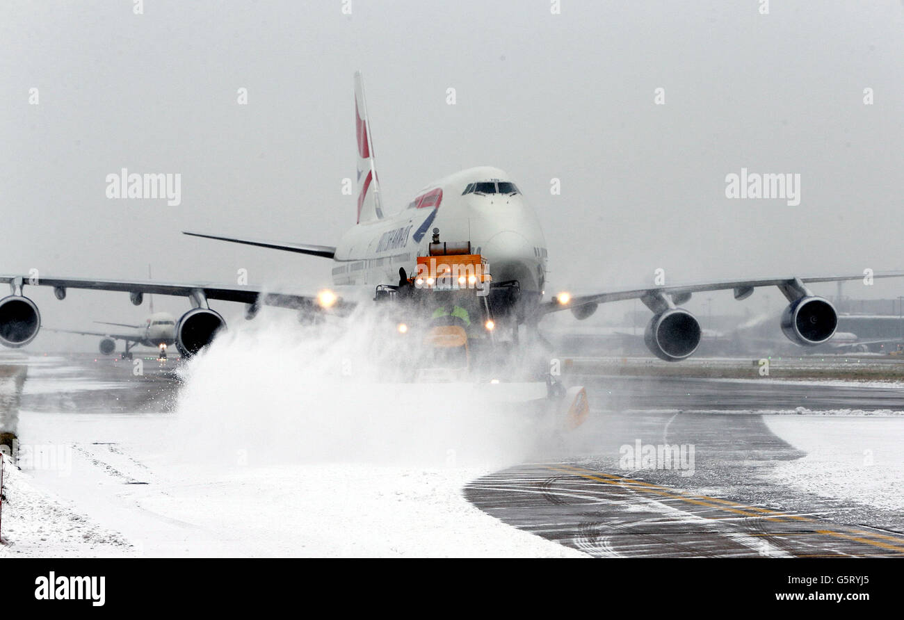 Snow clearing equipment used heathrow airport clear road taxiways hi ...