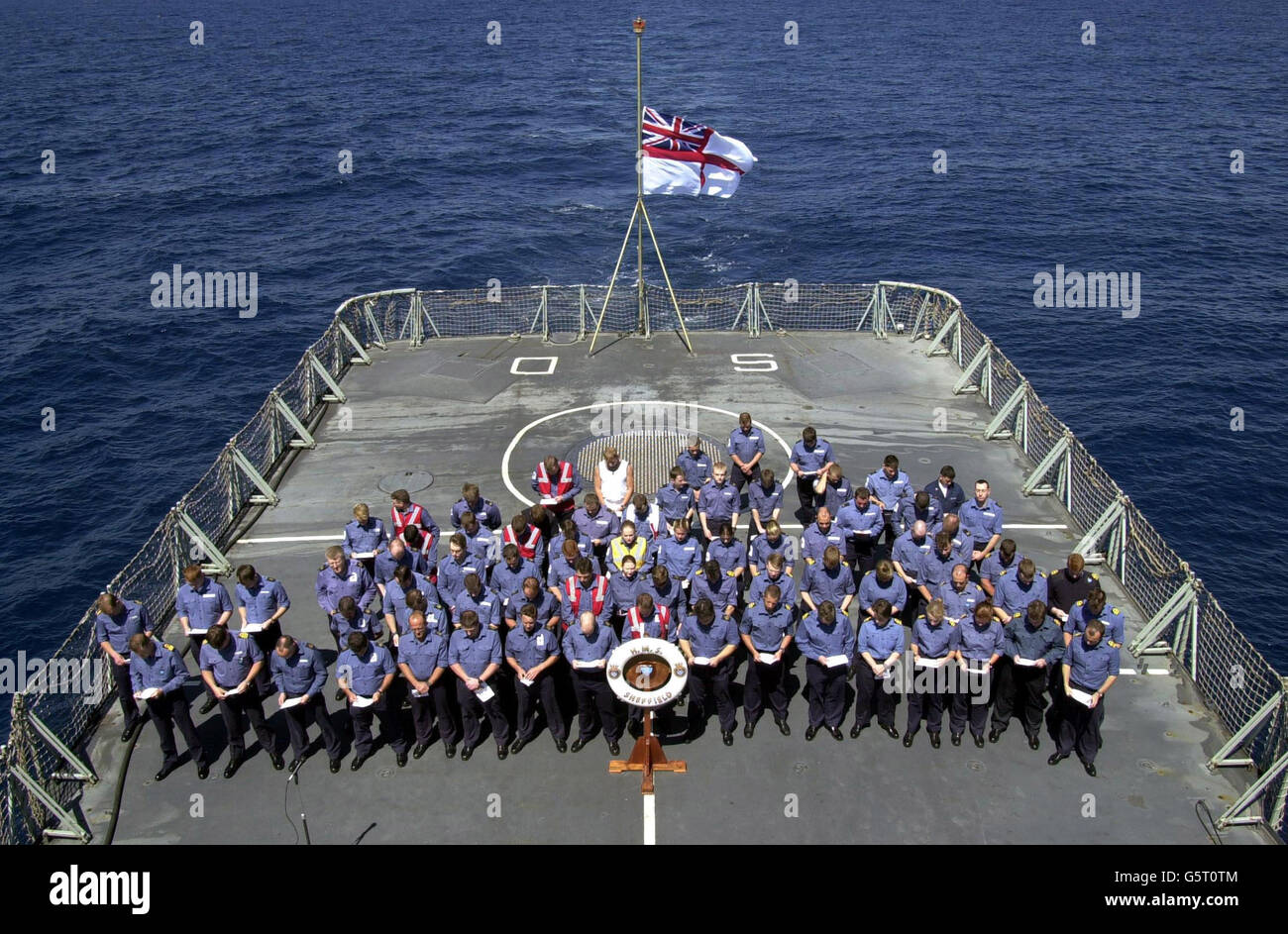 The crew of HMS Sheffield - currently deployed in the eastern ...