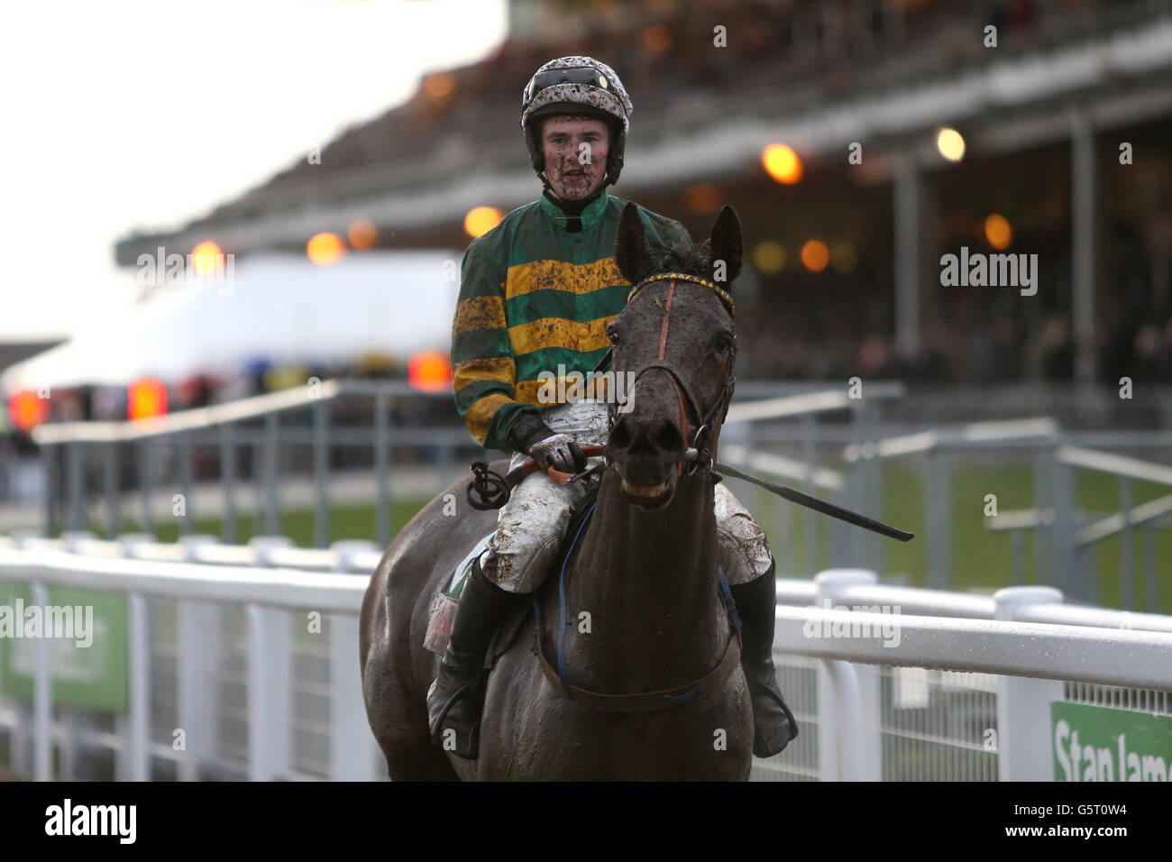 Jockey Josh Halley makes his way in after the Glenfarclas Cross Country ...