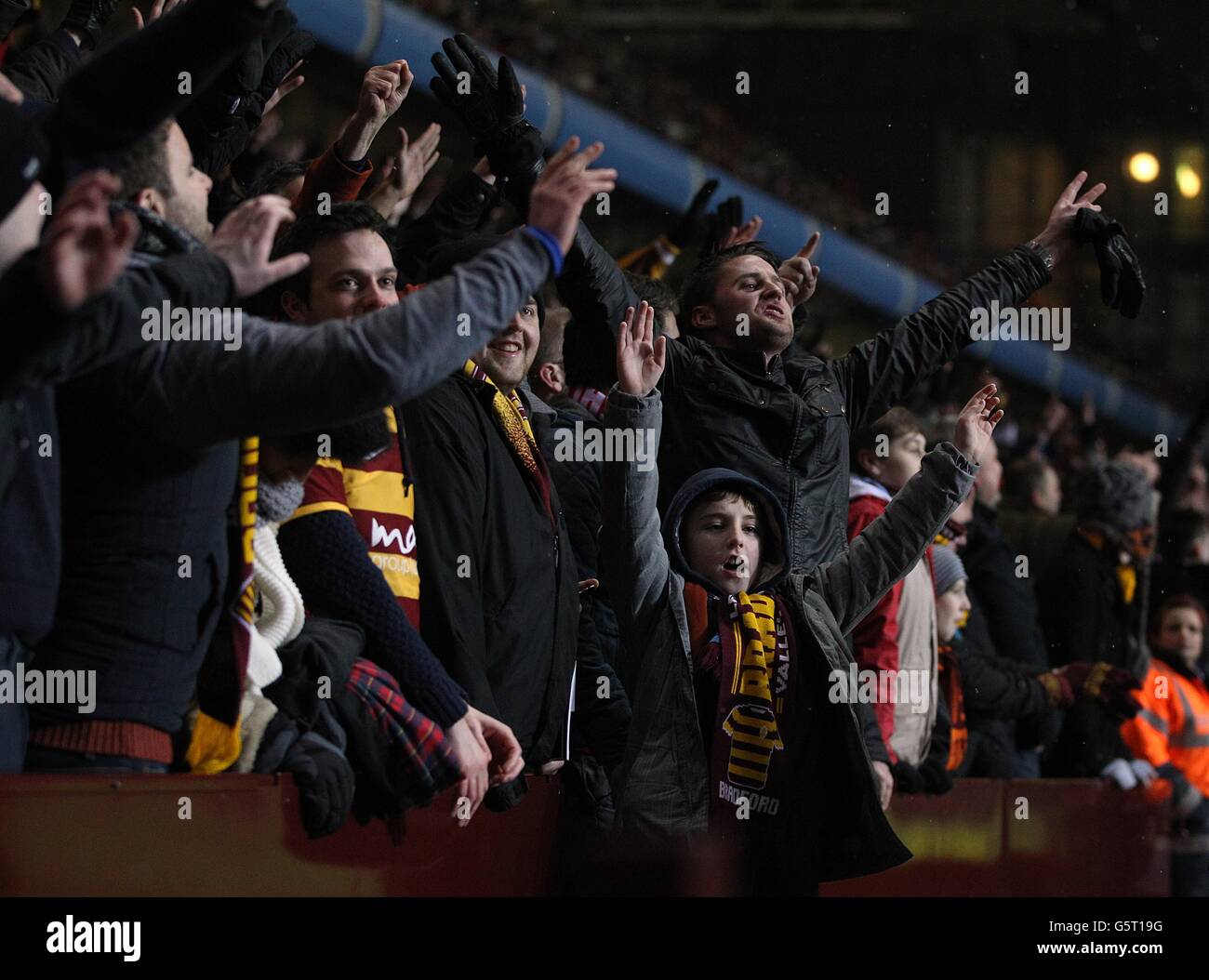 Aston villa fans celebrate in stands hi-res stock photography and ...