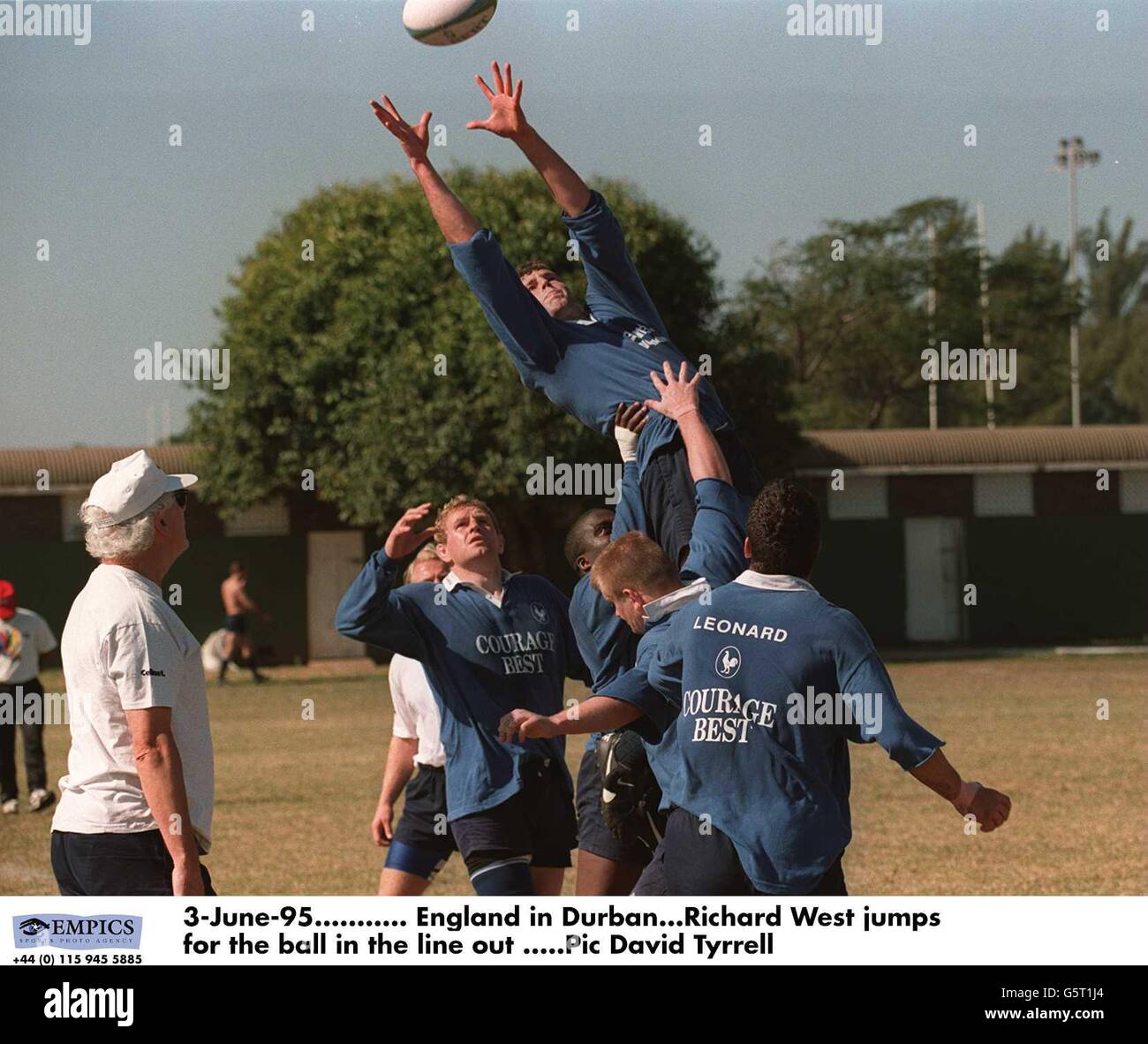 Rugby World Cup 1995 - England in Durban Stock Photo - Alamy