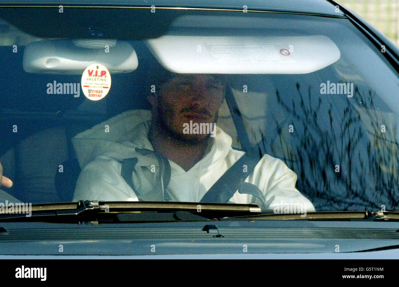 Manchester United and England midfielder David Beckham arrives at his ...