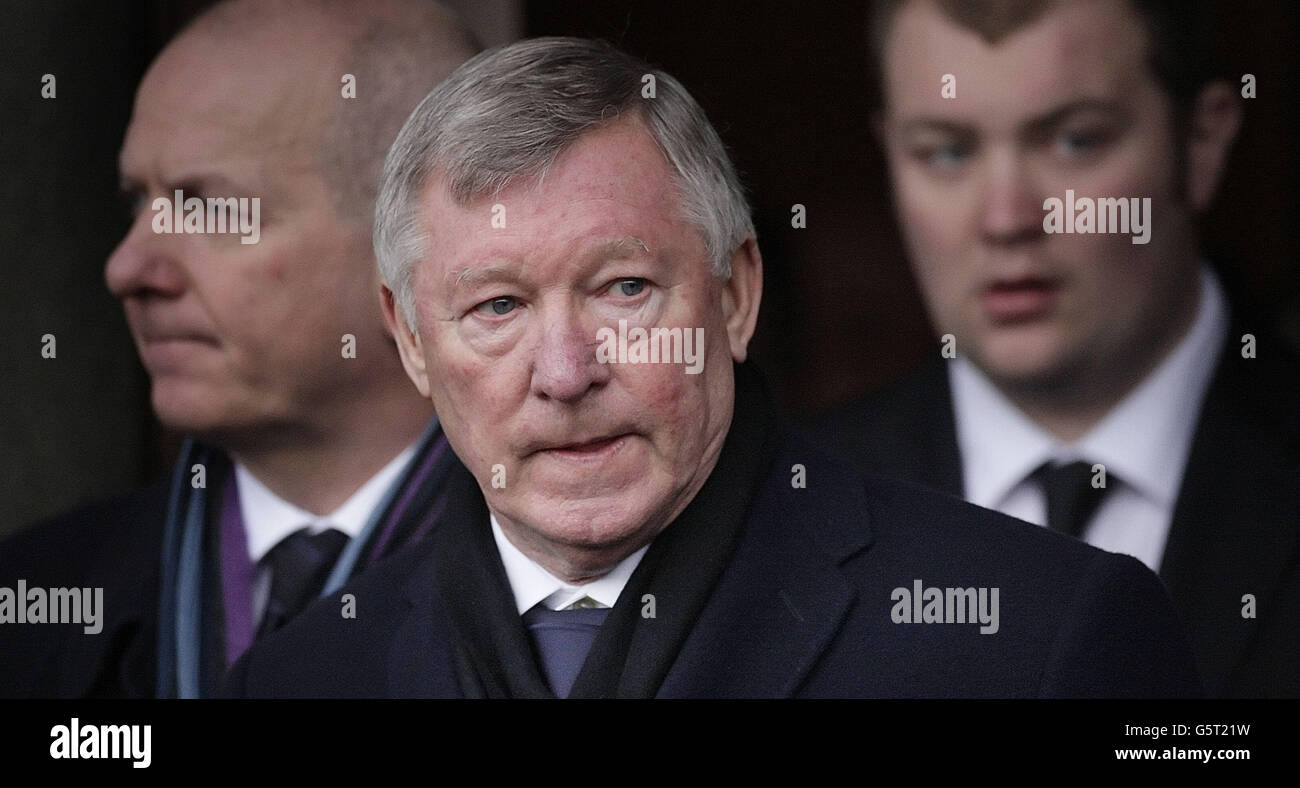 Sir Alex Ferguson attends the funeral of former Celtic assistant ...