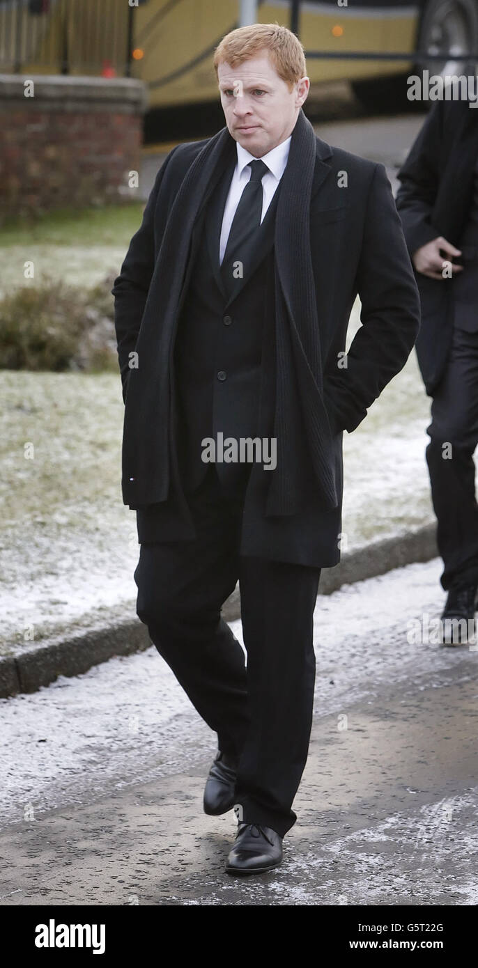 Celtic manager Neil Lennon attends the funeral of former Celtic ...