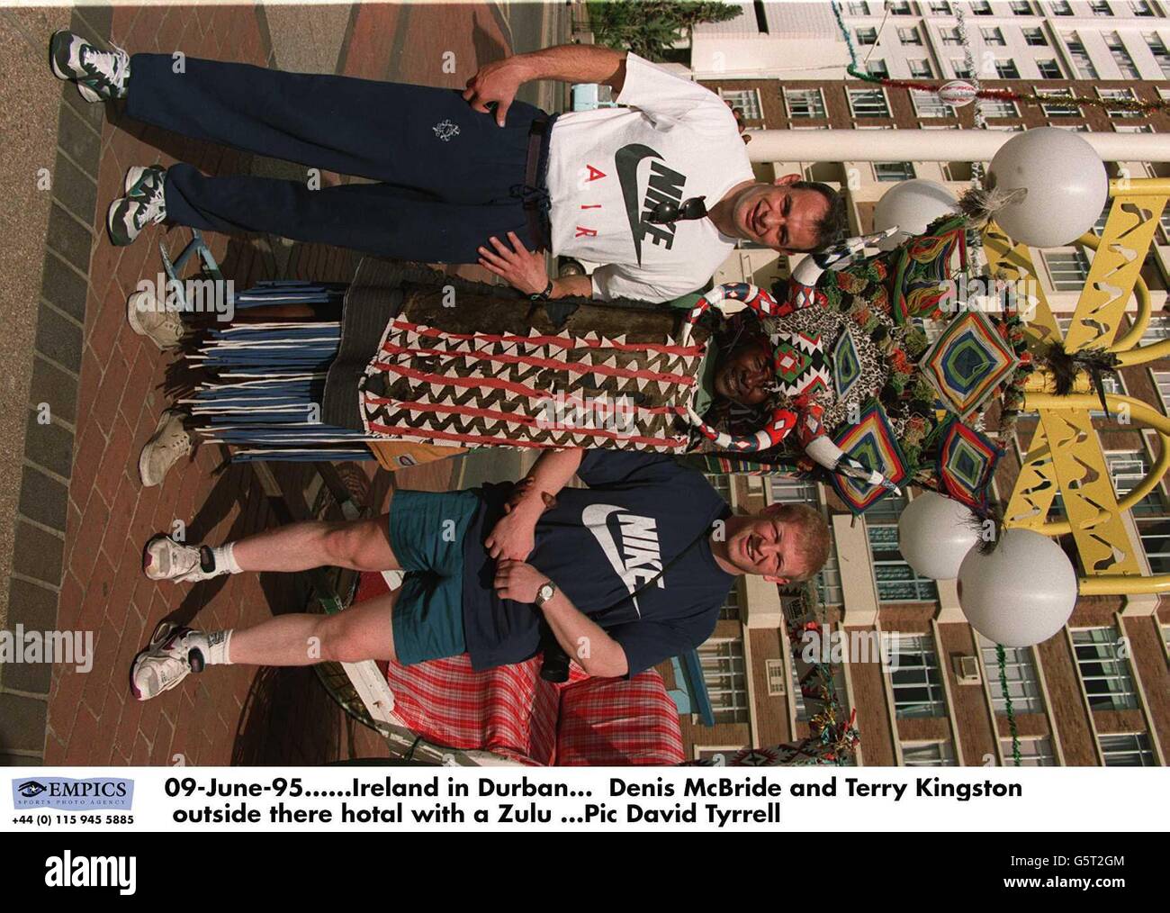 Rugby Union World Cup 1995 -Ireland in Durban. Denis McBride and Terry ...