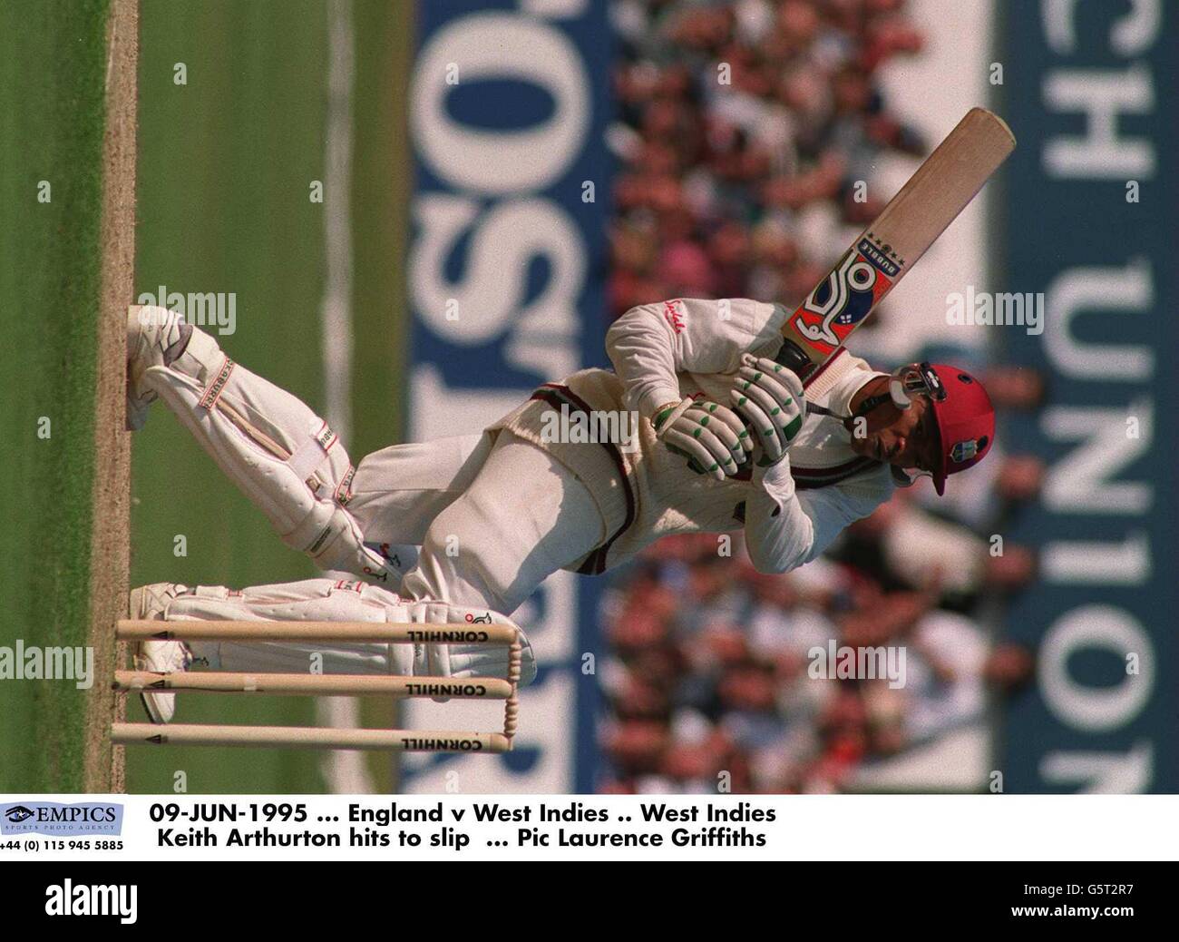 West indies keith arthurton hits slip hi-res stock photography and ...
