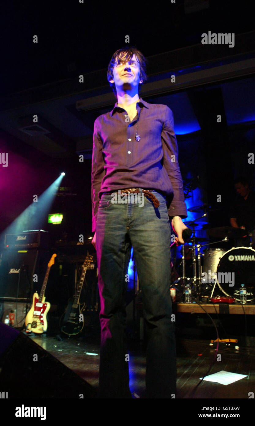 Jarvis Cocker from Pulp performing at the fundraising concert for Marie ...