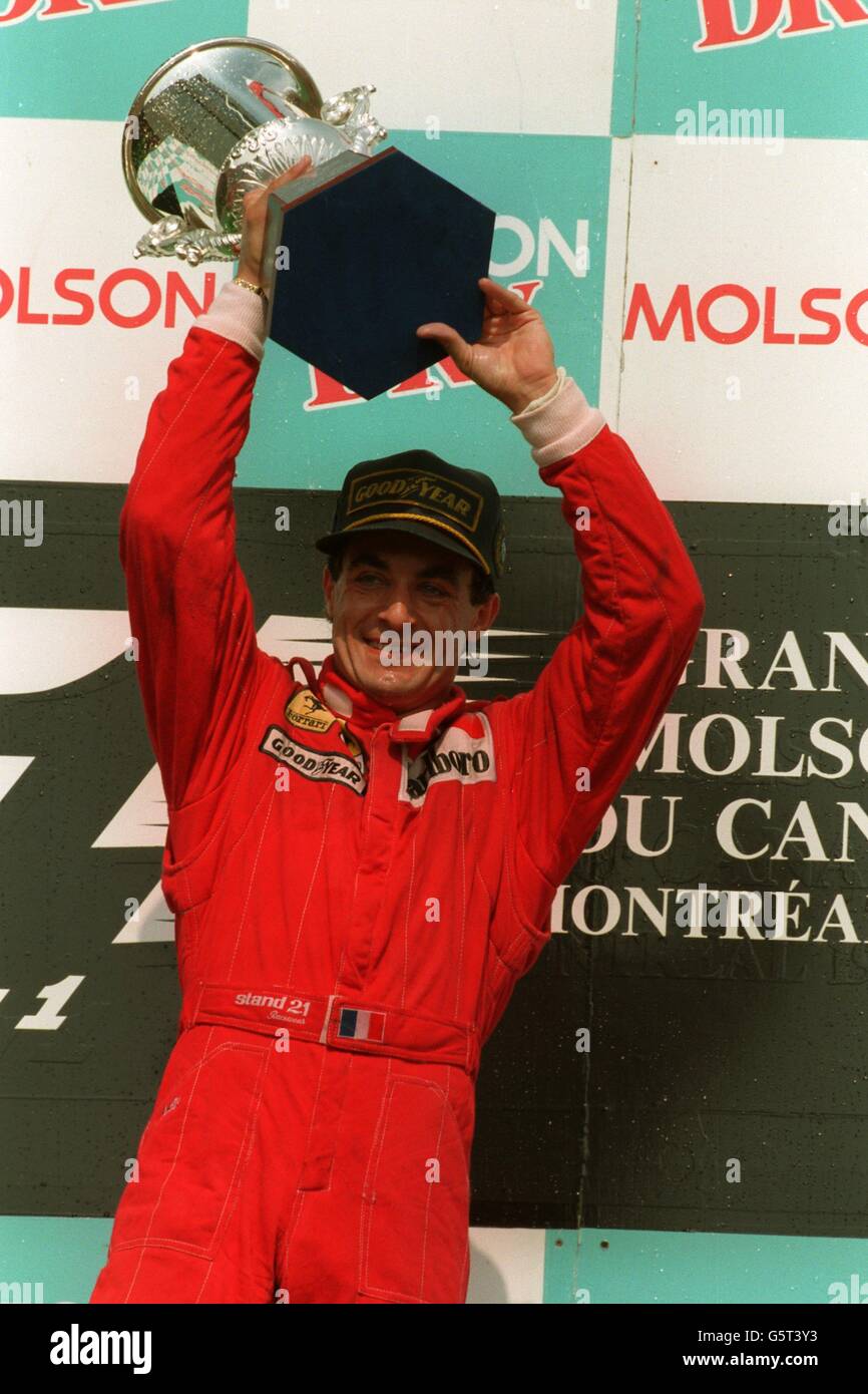 Jean alesi celebrates first grand prix victory hi-res stock photography ...