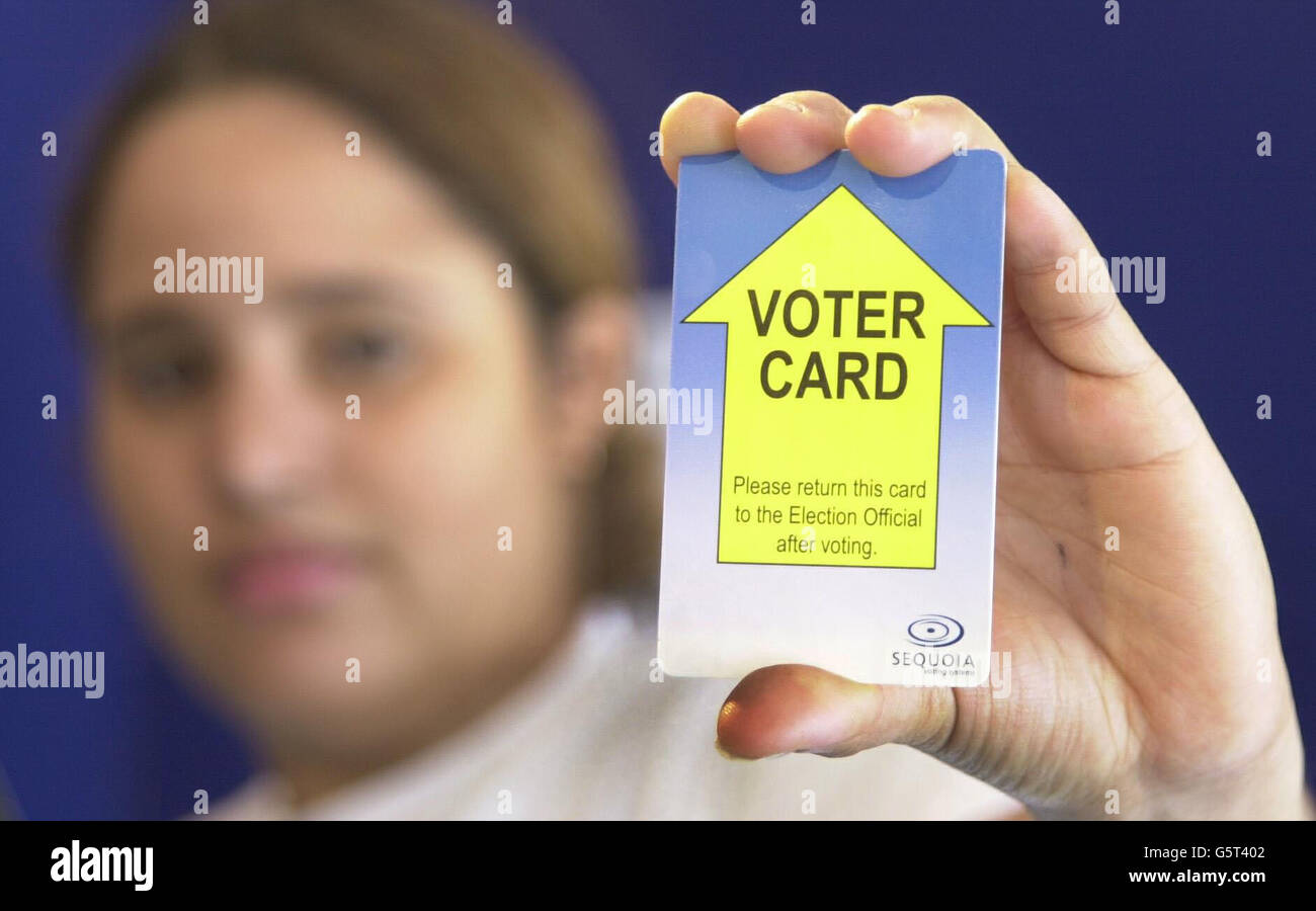 Holds an electronic voting card hi-res stock photography and images - Alamy