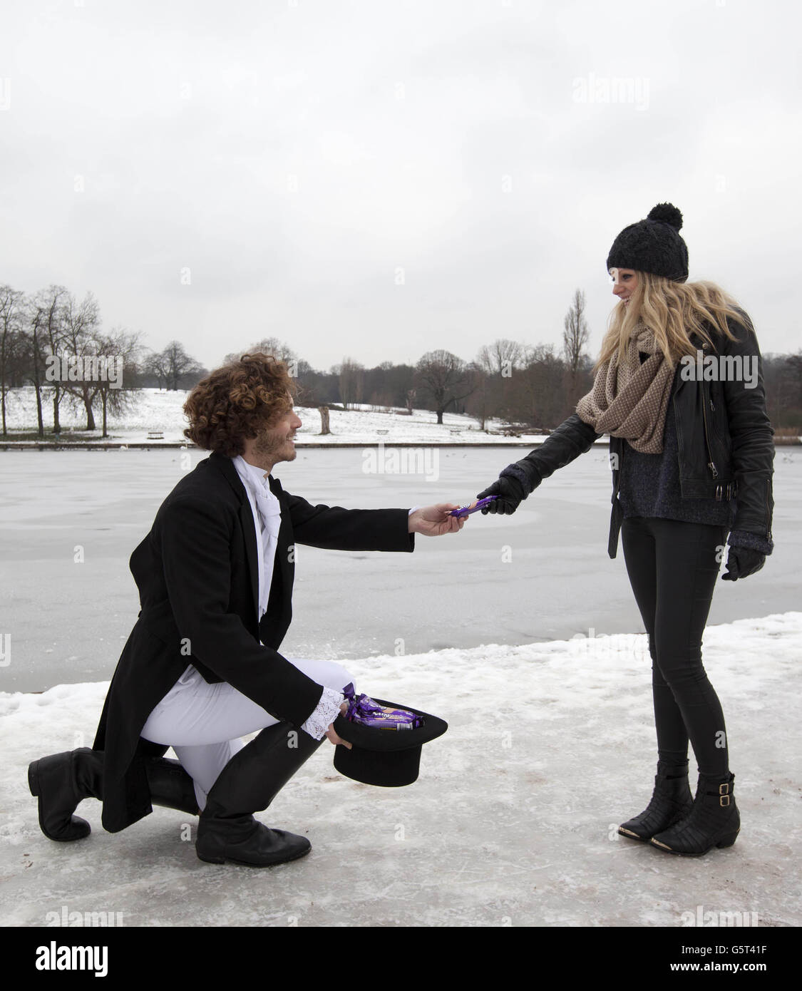 Model Alex Wilcox, dressed as Mr Darcy from Pride and Prejudice, woos a ...