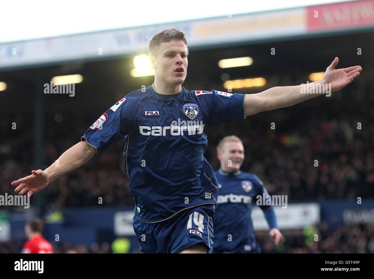 Oldham Athletic's Matt Smith celebrates scoring their first goal of the ...