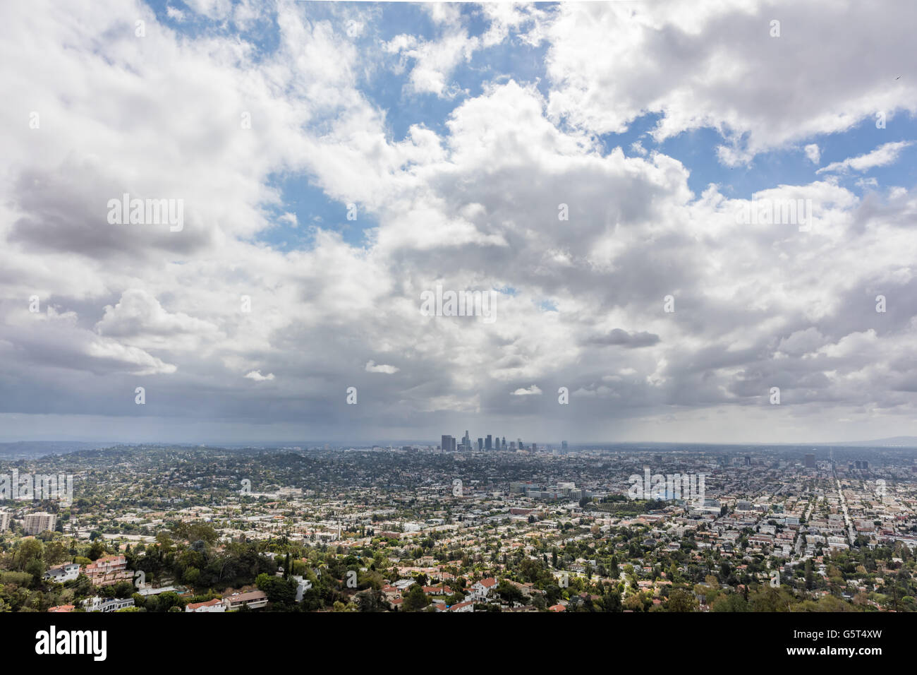 Many clouds over downtown Los Angeles, California Stock Photo - Alamy