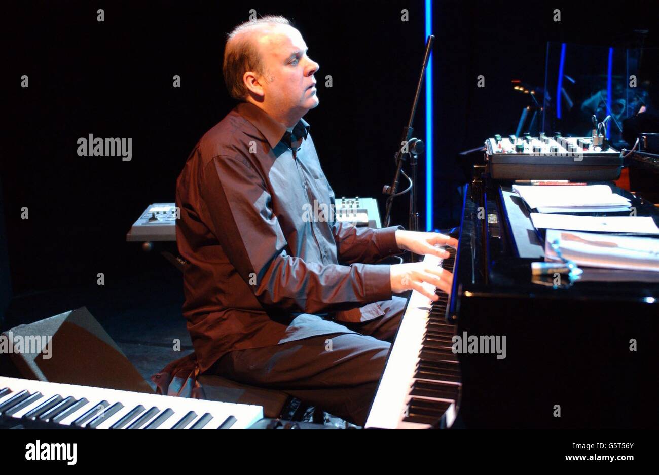 Scottish composer Craig Armstrong performing during rehearsals his ...