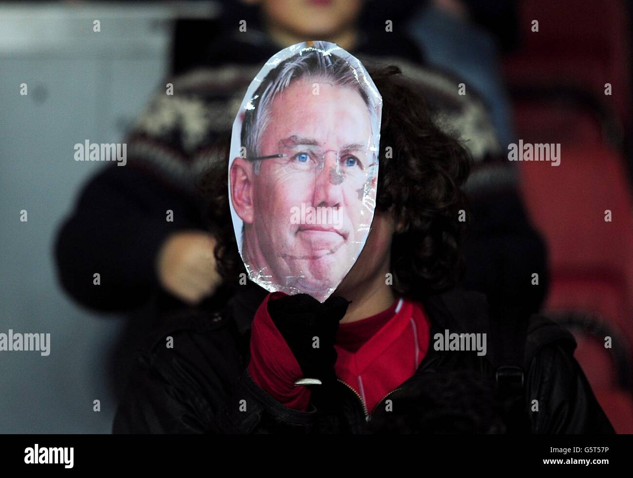 Young southampton fan wears nigel adkins mask in the hi-res stock ...