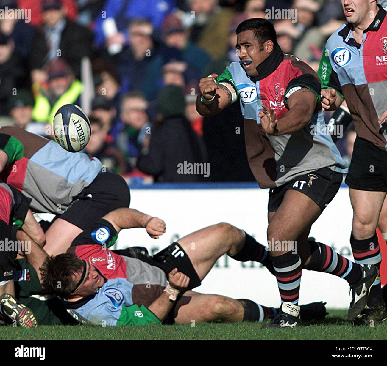 Sport rugby union action ball in air hi-res stock photography and ...