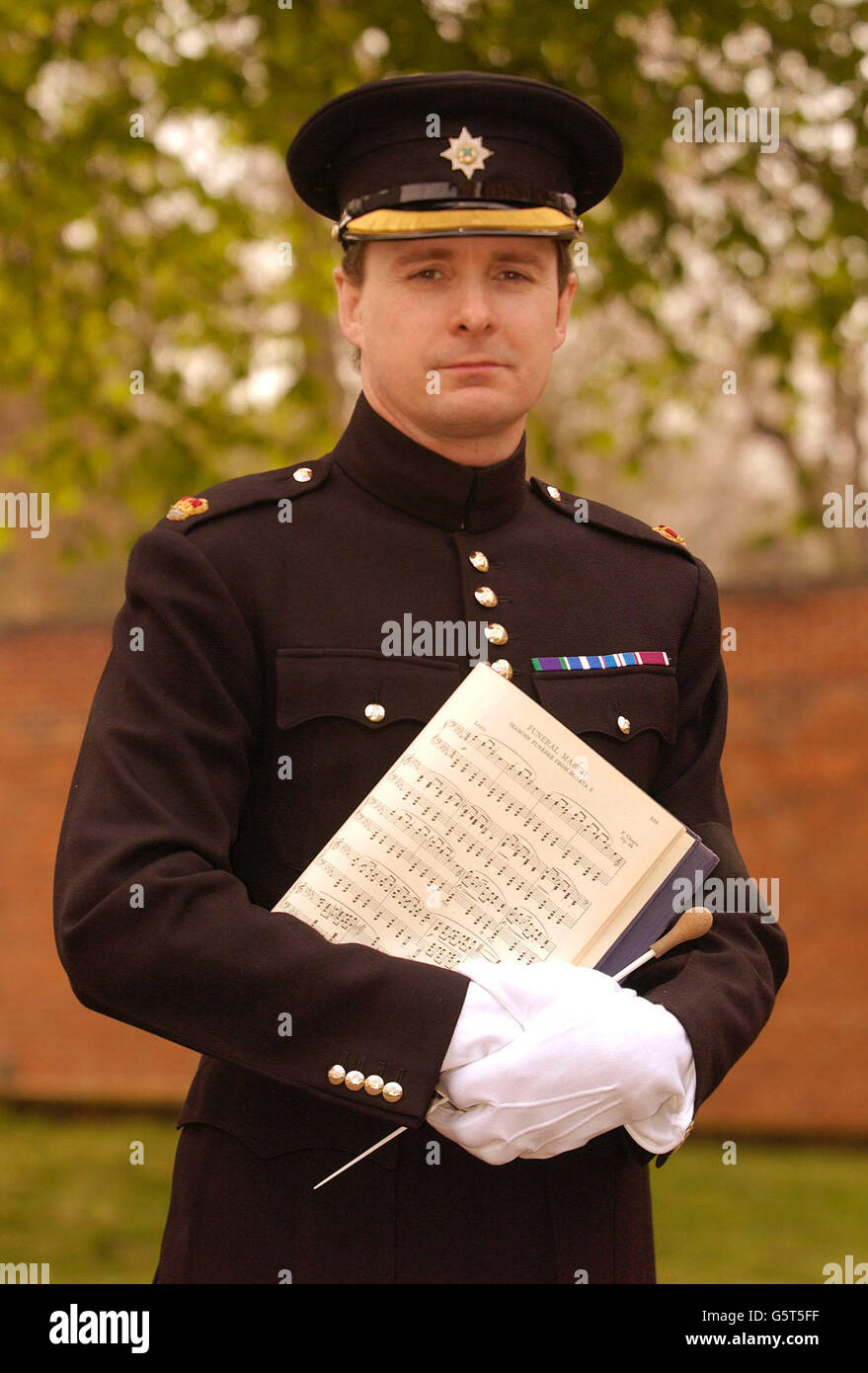 Major Andrew Chatburn of the Irish Guards during news interviews at ...