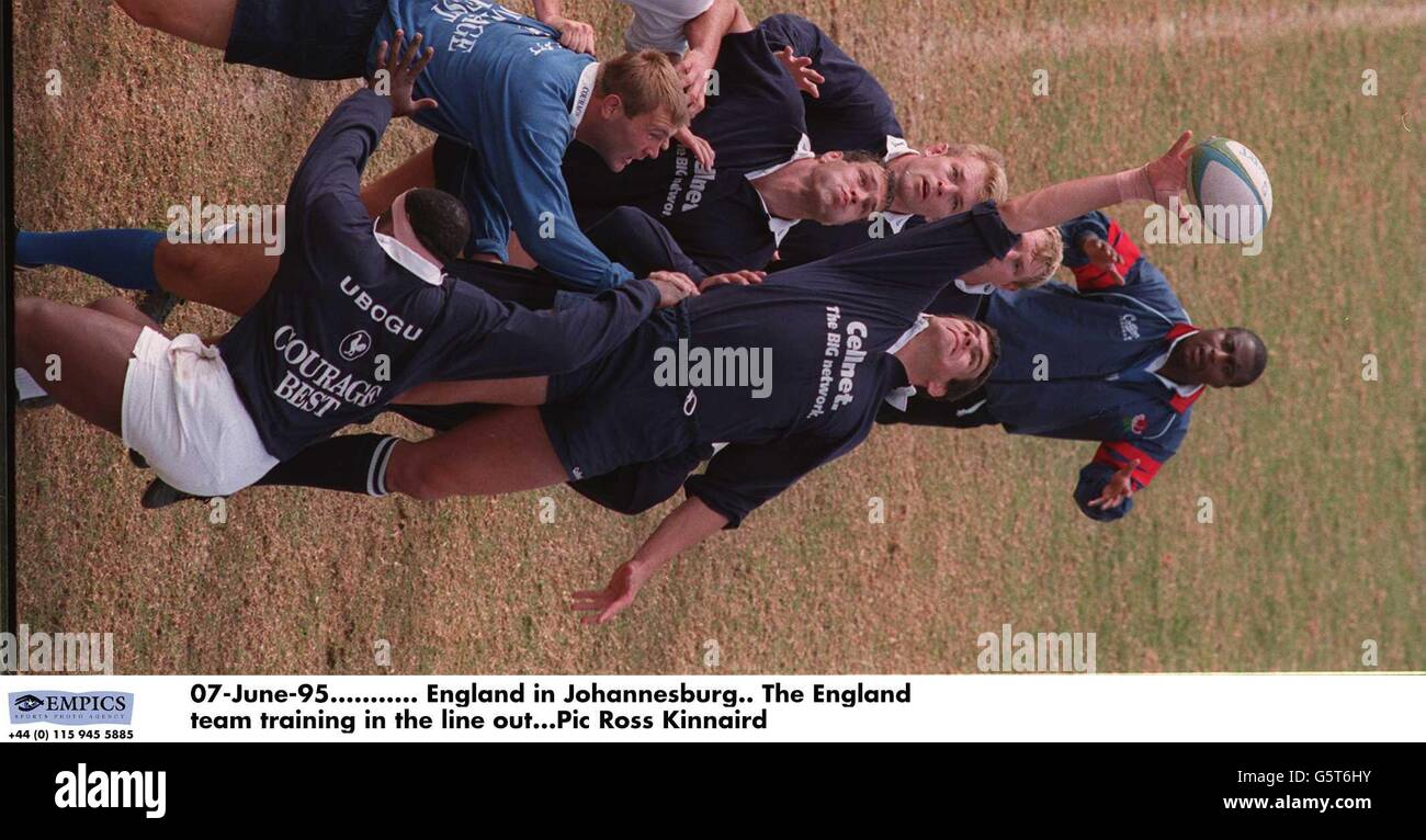 Rugby Union World Cup 1995 -England in Johannesburg. The England team ...