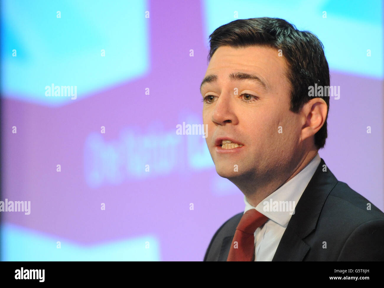 Andy Burnham speech Stock Photo - Alamy