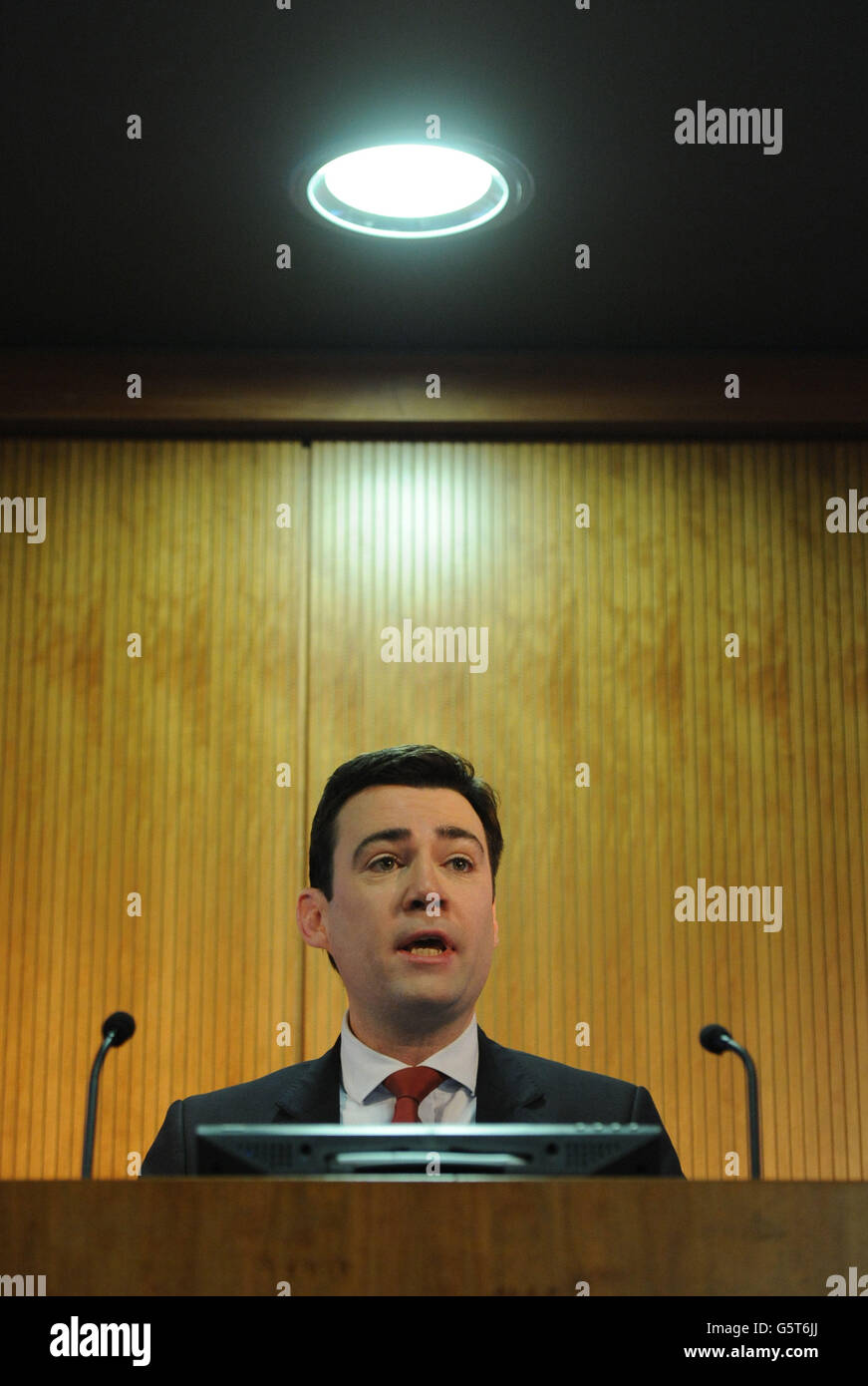 Andy Burnham speech Stock Photo - Alamy