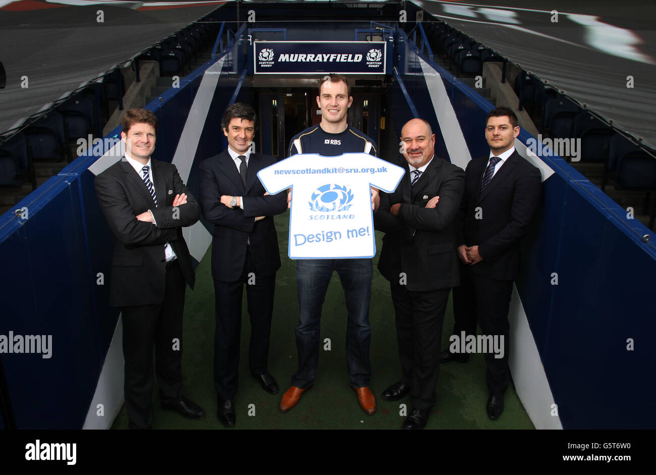 Scottish Rugby's Mark Dodson, Alistair Kellock, Macron CEO, Gianluca ...