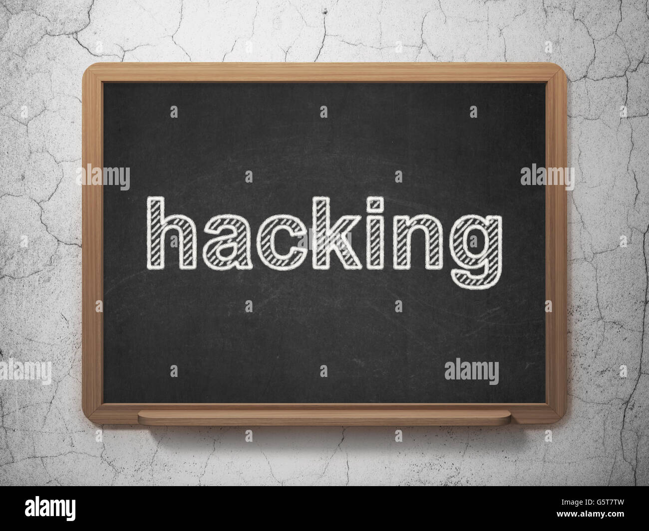 Security concept: Hacking on chalkboard background Stock Photo - Alamy