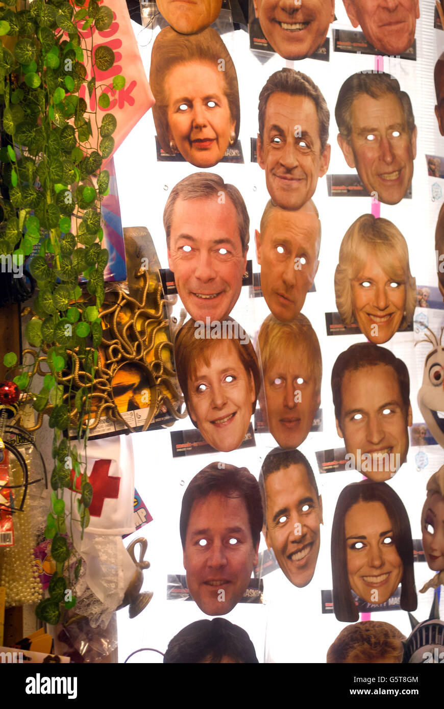 Joke shop masks of celebrities and politicians Stock Photo - Alamy