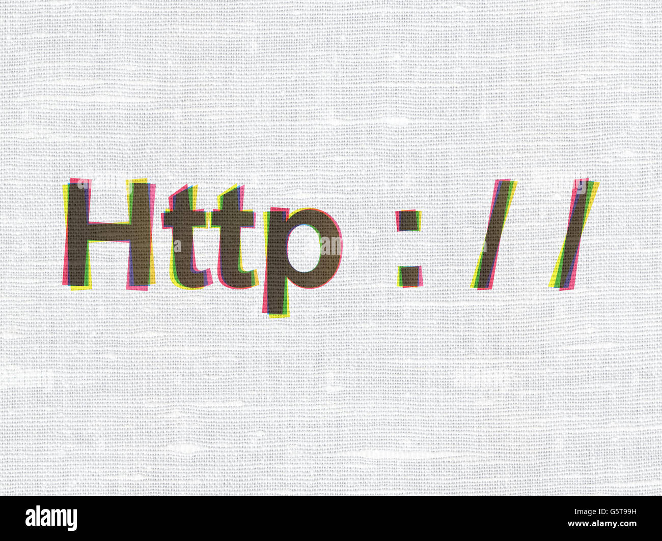 Web development concept: Http : / / on fabric texture background Stock ...