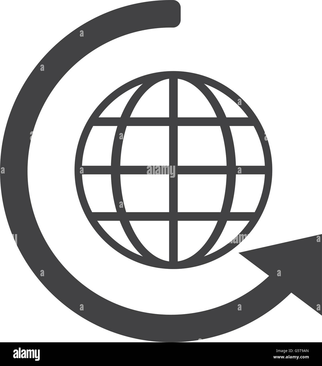 earth and arrow around icon Stock Vector Image & Art - Alamy