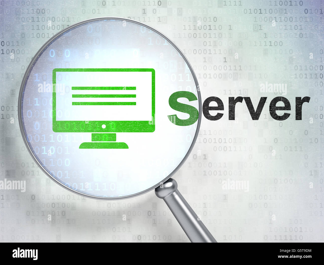 Web development concept: Monitor and Server with optical glass Stock ...