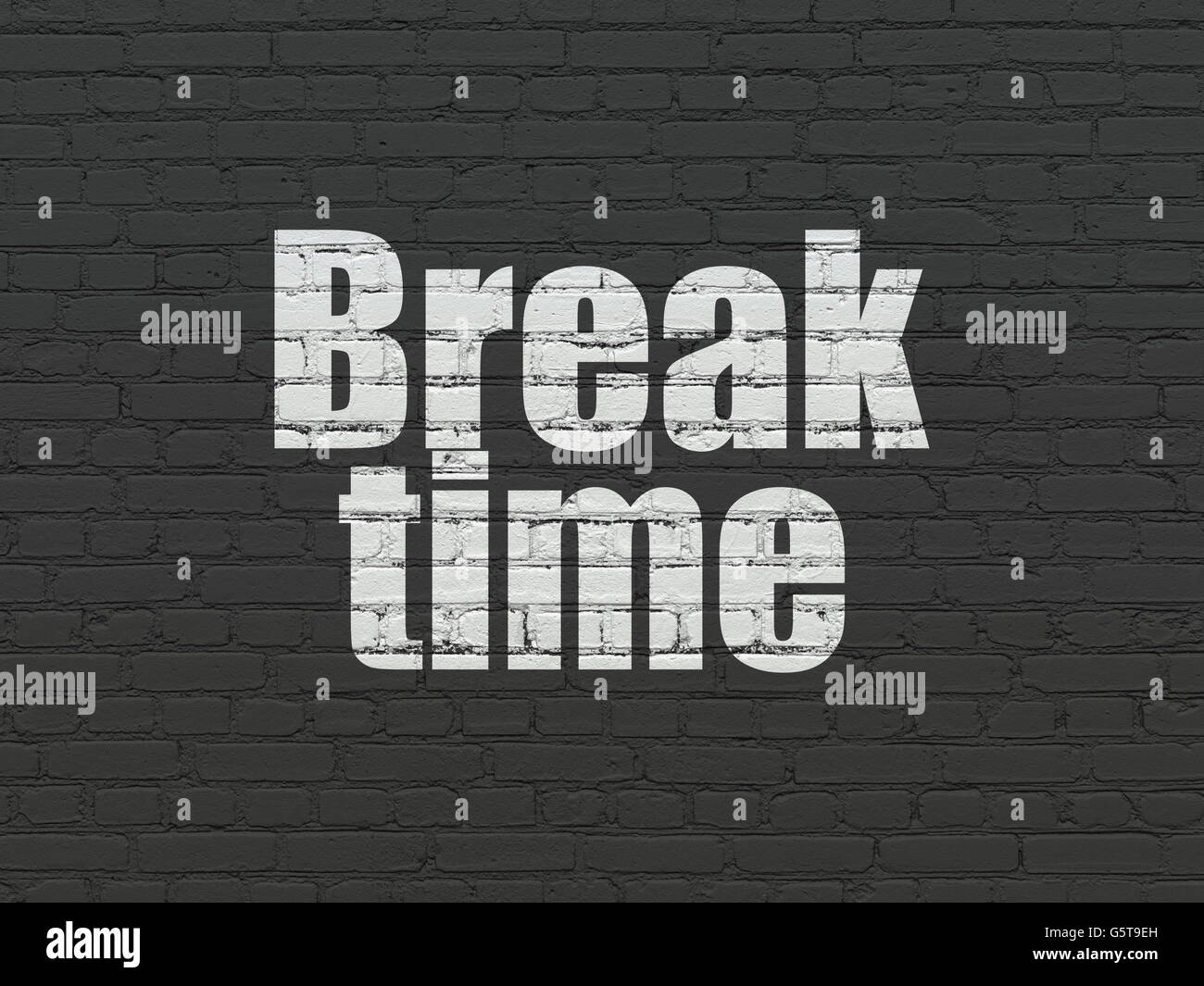 Time concept: Break Time on wall background Stock Photo - Alamy