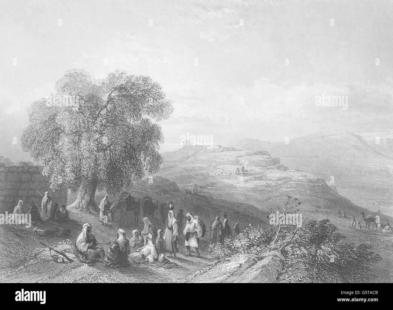 ISRAEL: Israel Seilun- Site of Shiloh: Many figures. (Bartlett), print ...