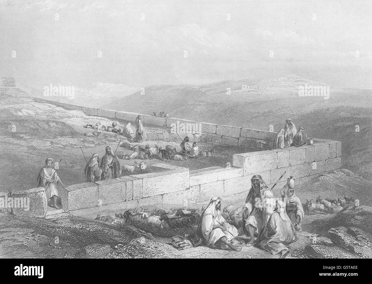 ISRAEL: Palestine: 'Ancient Masonry Hebron. Shepherds. Goats. , old ...