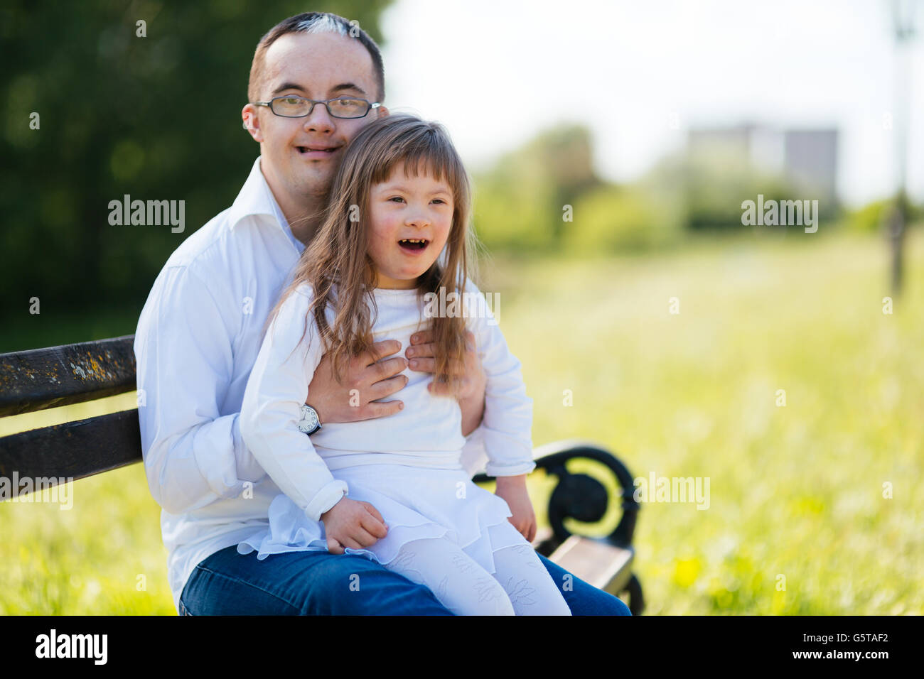 People with down syndrome sharing positive emotions Stock Photo - Alamy