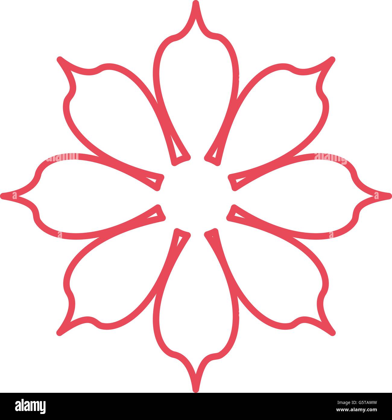 red line flower icon Stock Vector Image & Art - Alamy