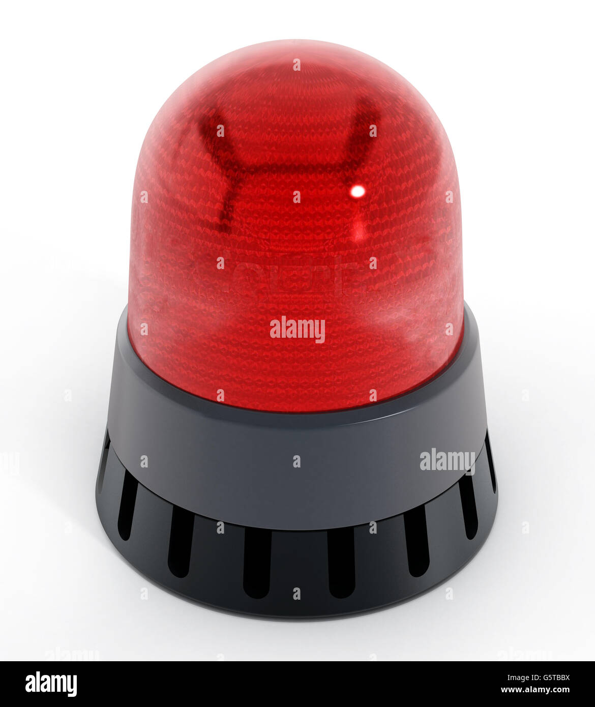Red alarm light isolated on white background. 3D illustration Stock ...