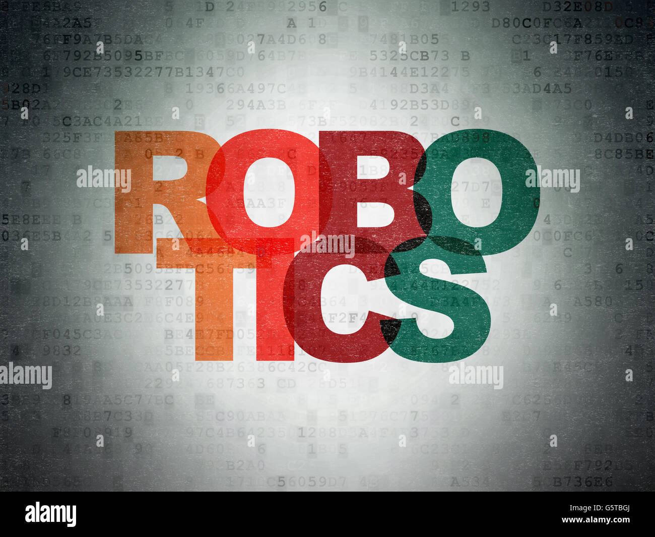 Science concept: Robotics on Digital Data Paper background Stock Photo ...