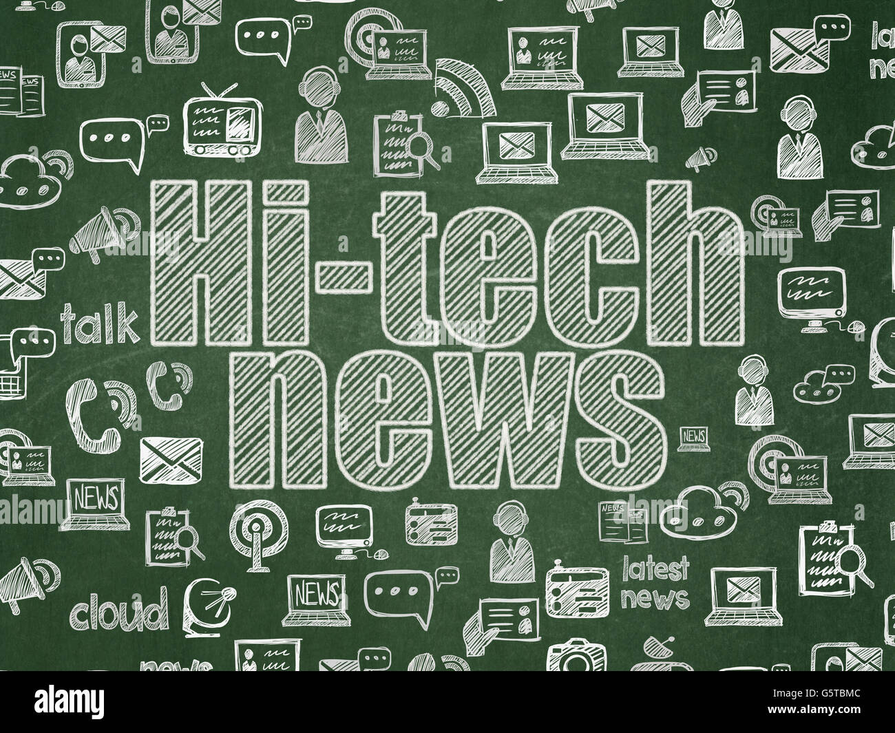 News concept: Hi-tech News on School board background Stock Photo - Alamy