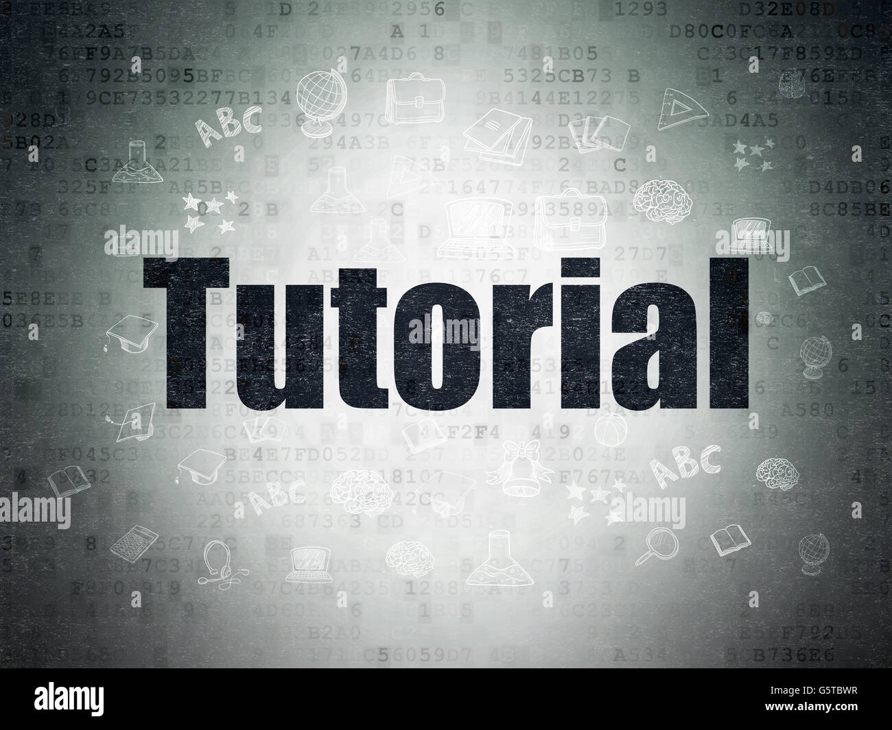 Learning concept: Tutorial on Digital Data Paper background Stock Photo ...