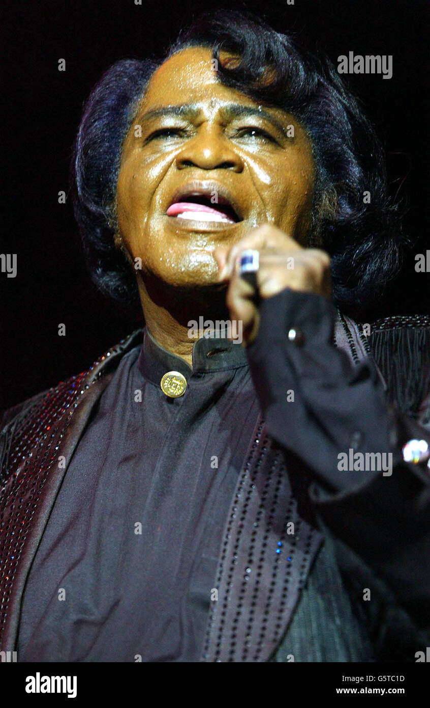 American funk legend James Brown performing on stage at the Ocean in ...