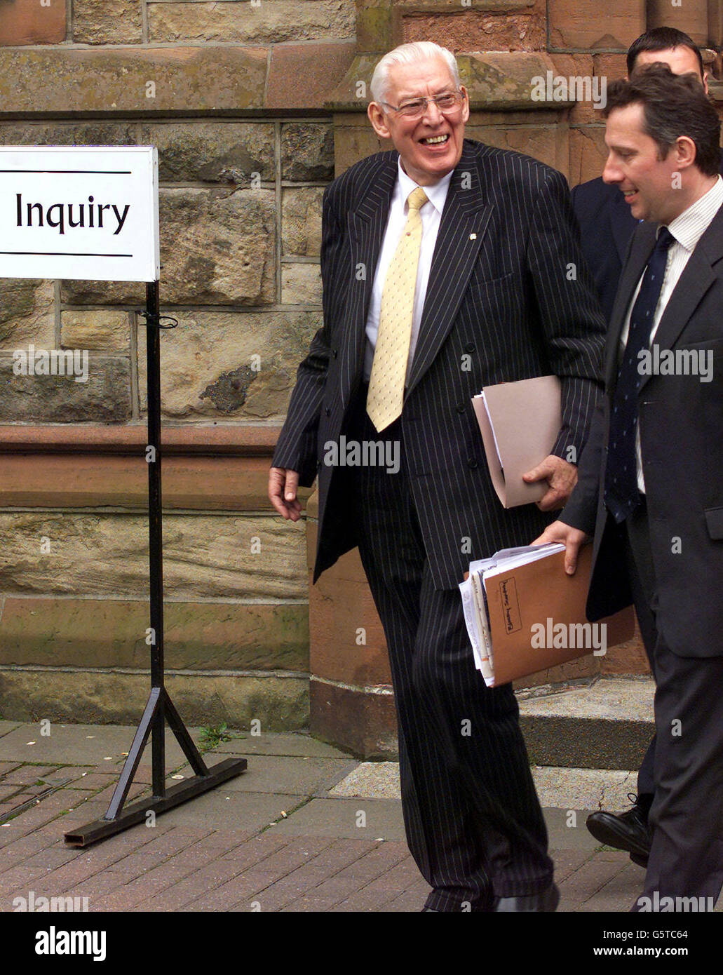 The Democratic Unionist Party leader, Rev Ian Paisley (left) leaves The ...