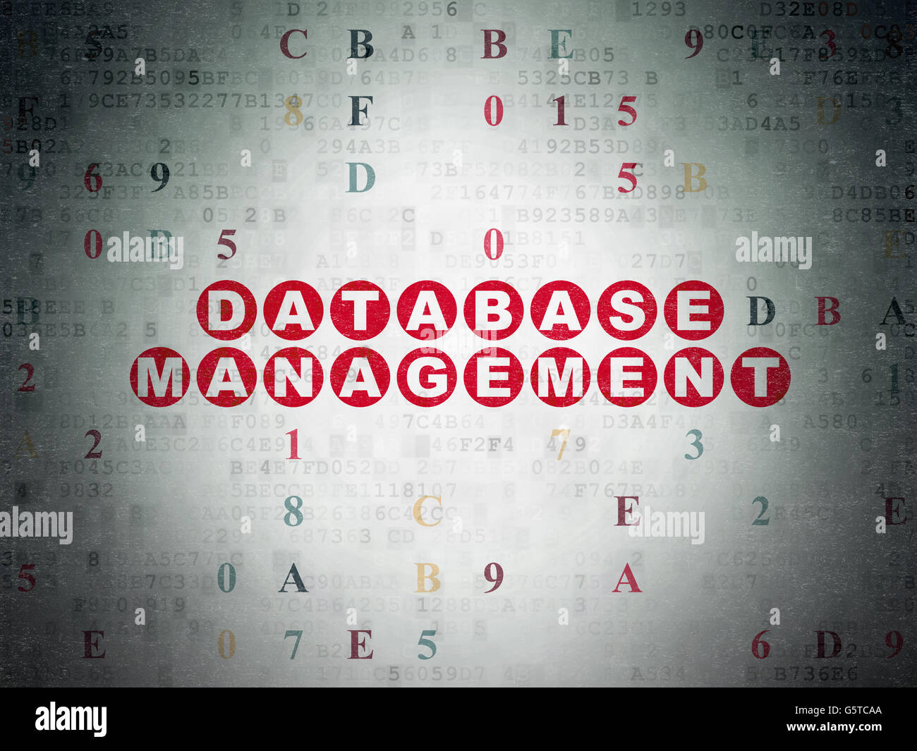 Database concept: Database Management on Digital Data Paper background ...