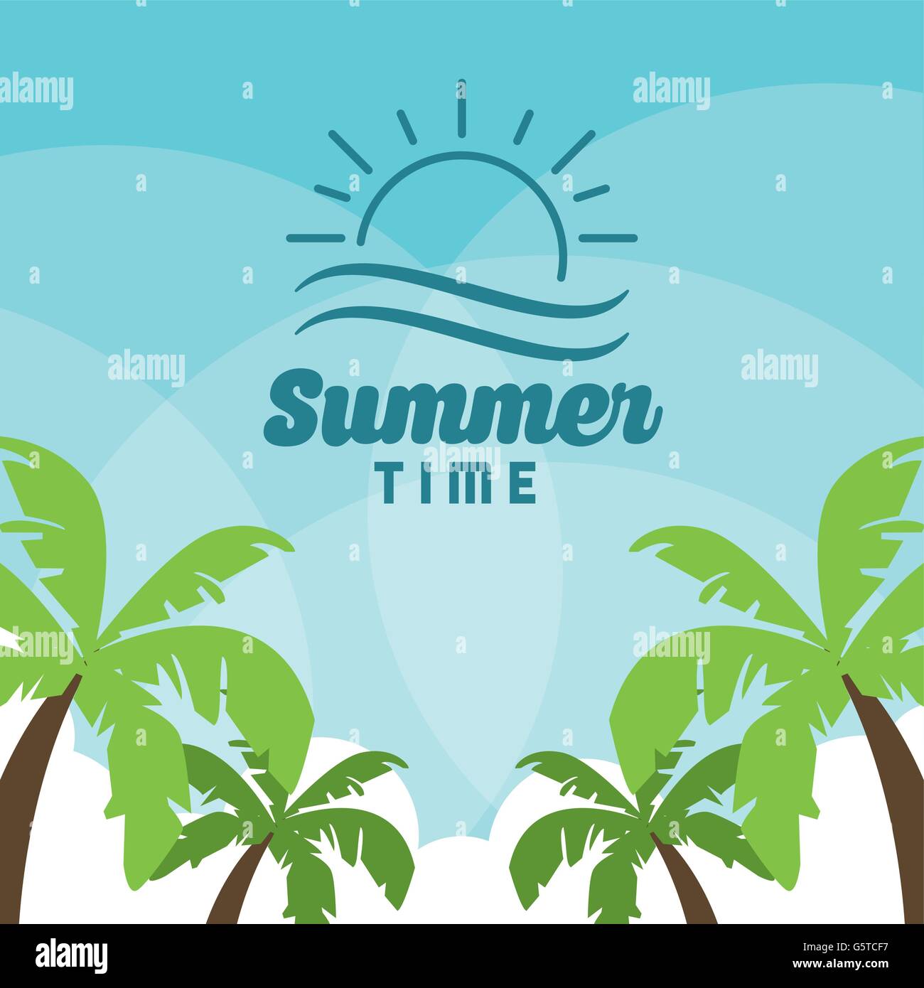 Summer design. palm tree icon. graphic vector Stock Vector Image & Art ...