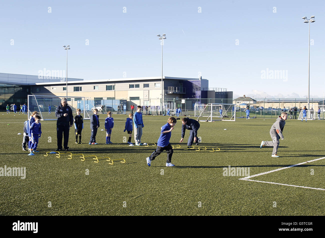 Young official Everton mascots training at Finch Farm during the ...